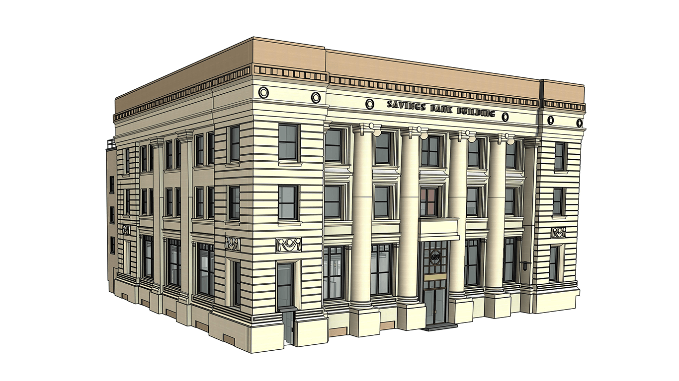 Scan-to-BIM and as-built drawings for a bank in Massachusetts | ORIGIN